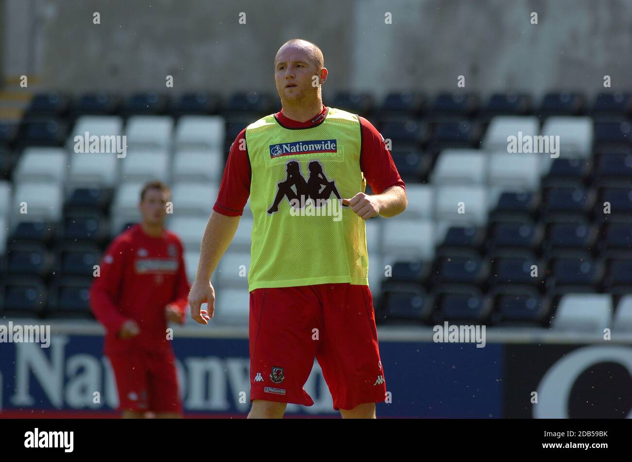 John Hartson training with the Wales football squad at the Liberty ...