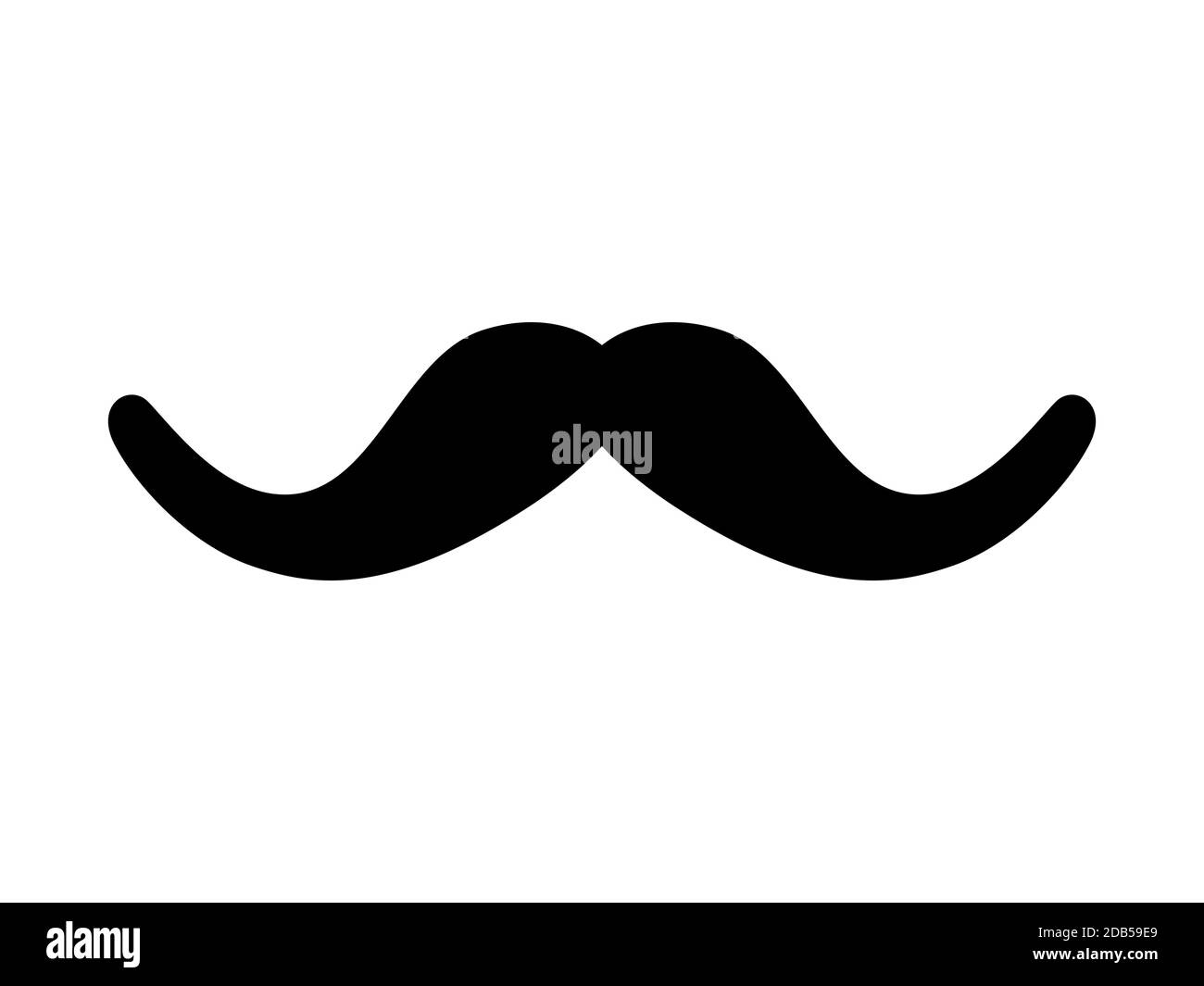 Simple Black Hipster Moustache with Upwards Rolled Ends. Vector Image ...