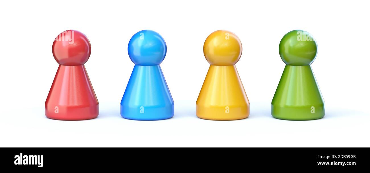 Game pawns 3D render illustration isolated on white background Stock ...