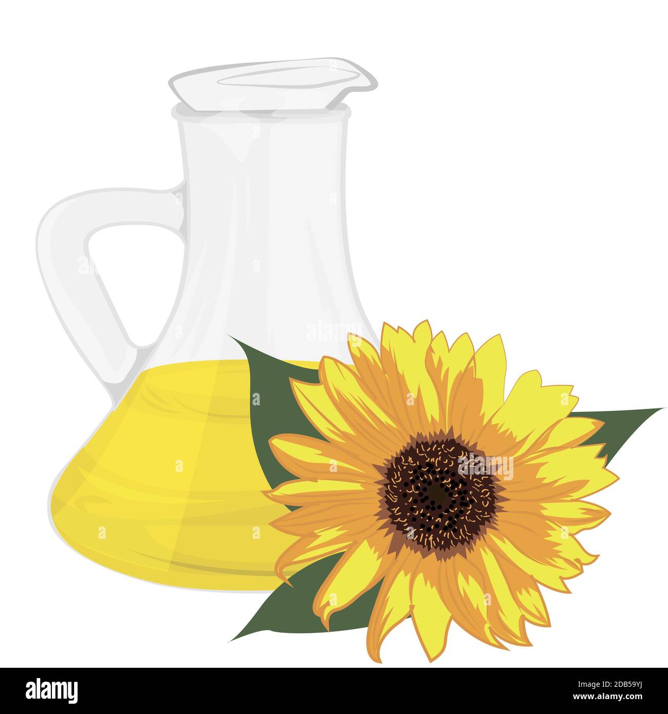 Sunflower oil vector illustration isolated on a white background Stock ...