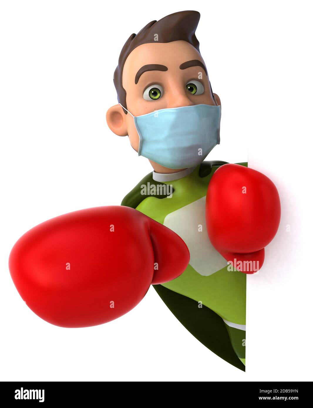 3D illustration of a cartoon character with a mask Stock Photo - Alamy