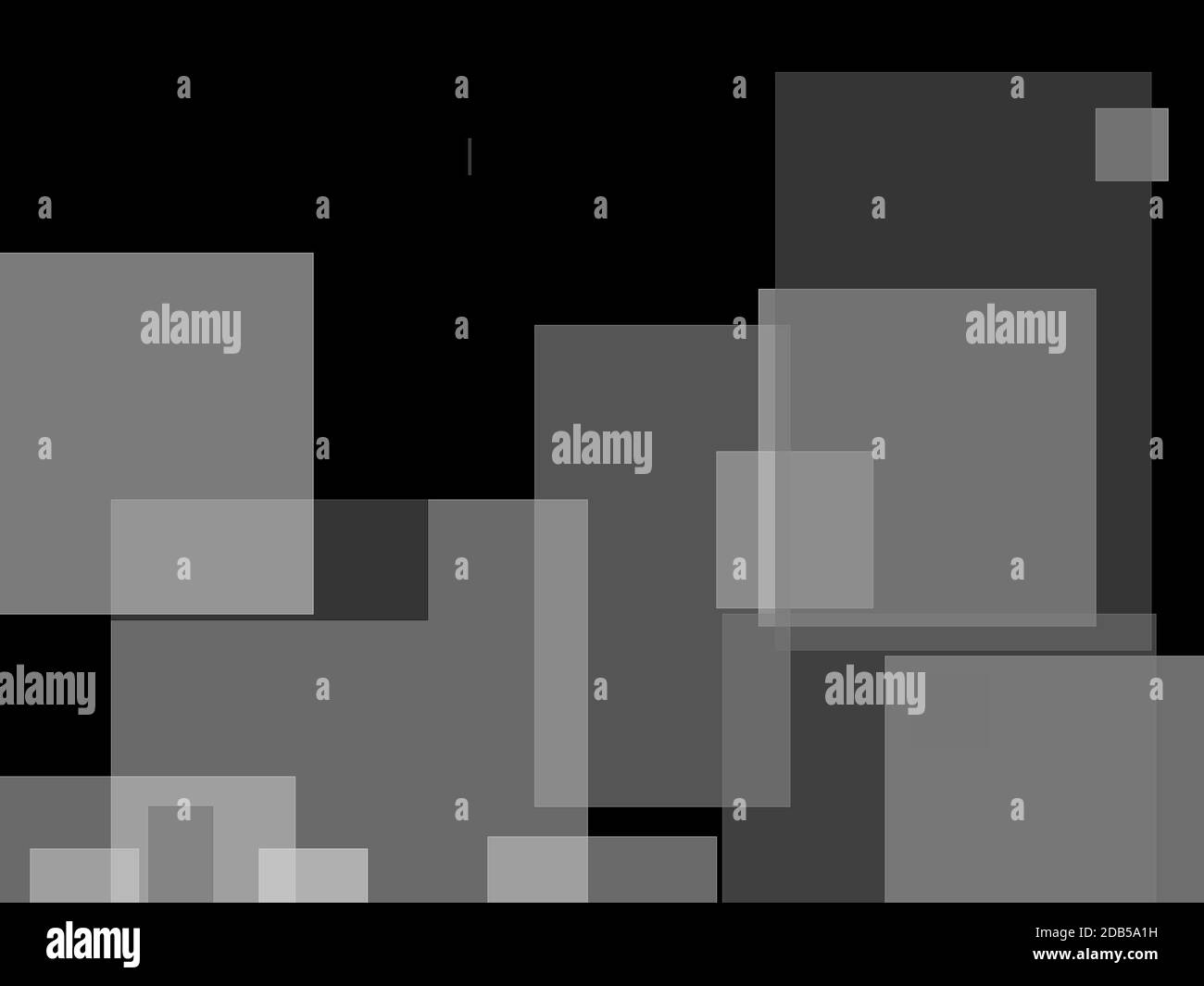 Abstract minimalist grey illustration with squares and black background ...