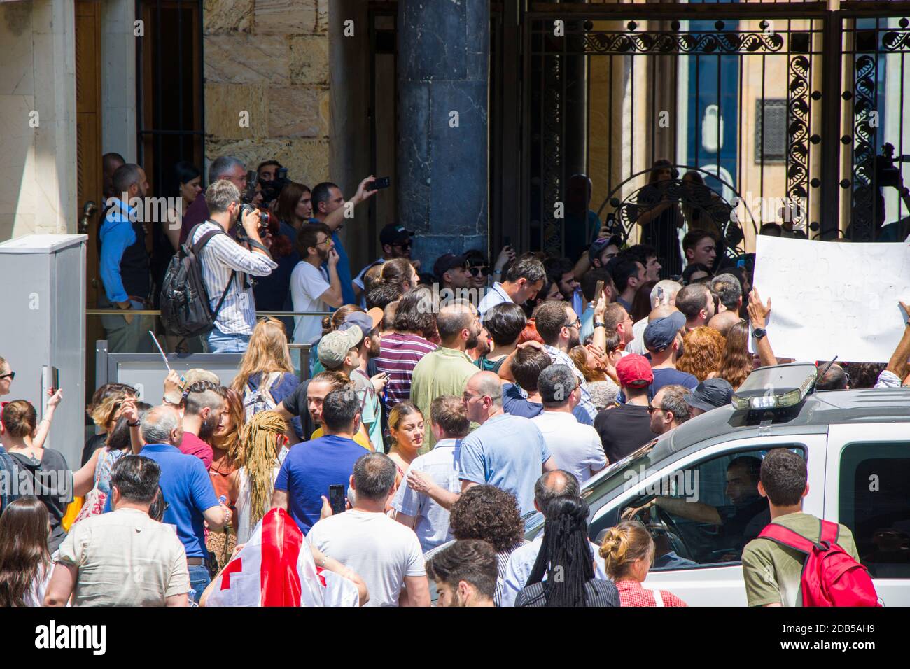 Georgian protests in front of the Parliament of Georgia, also known as ...