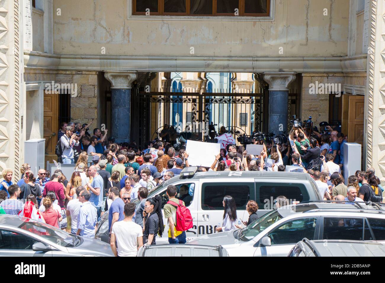 Georgian protests in front of the Parliament of Georgia, also known as ...