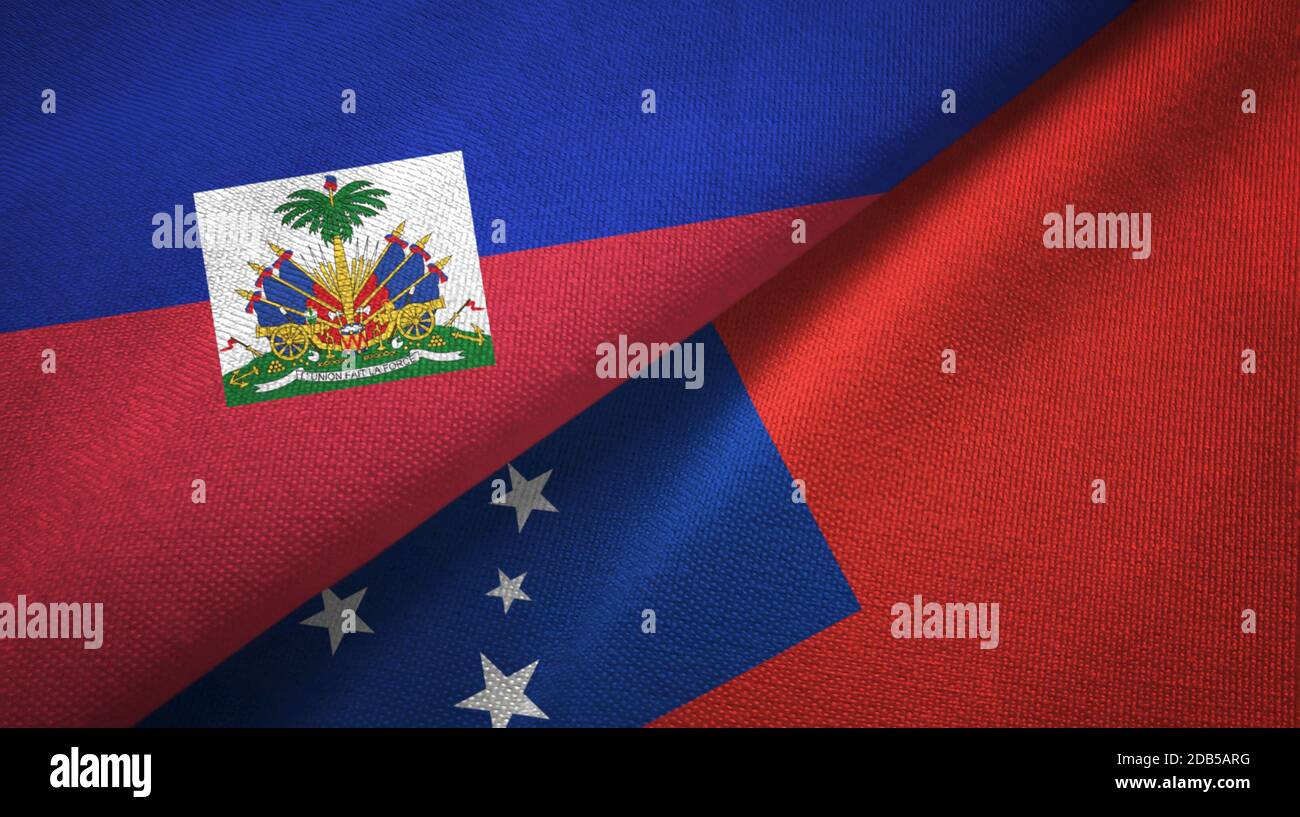 Haiti and Samoa two flags textile cloth, fabric texture Stock Photo - Alamy