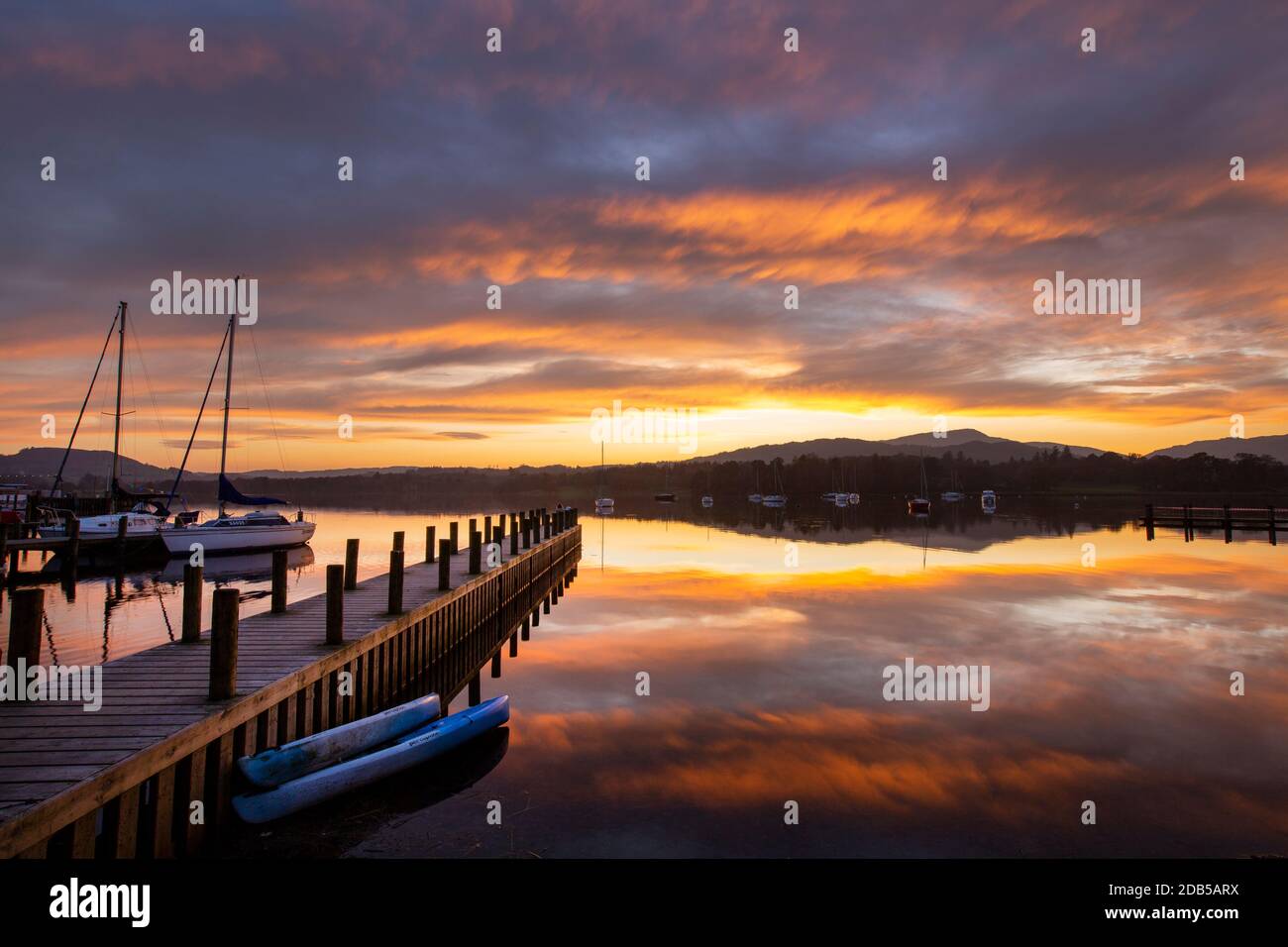Lake Windermere at sunset, Ambleside, Lake District, UK Stock Photo - Alamy