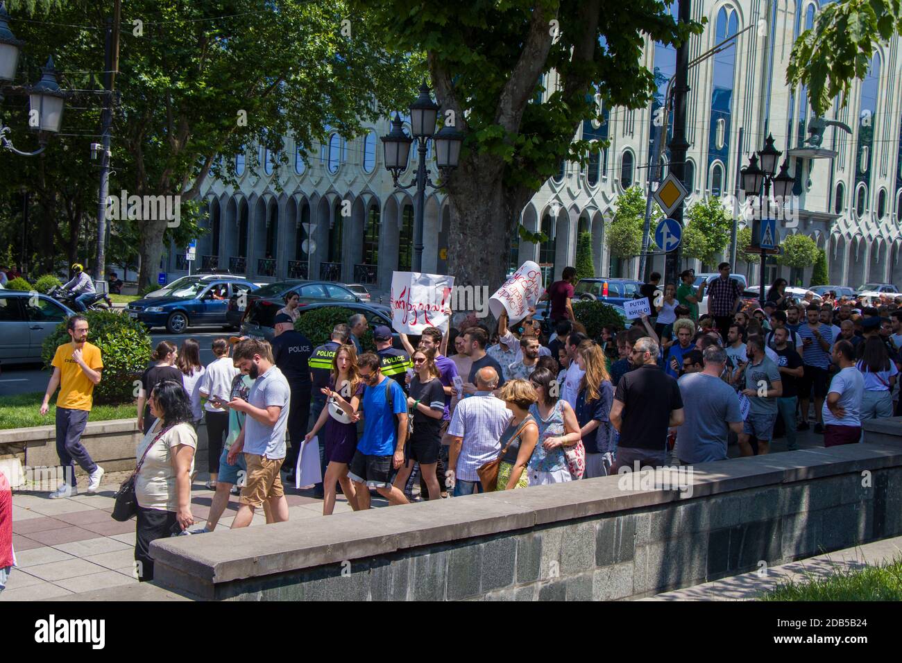 Georgian protests in front of the Parliament of Georgia, also known as ...