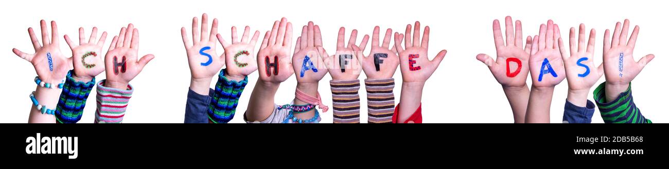 Children Hands Building Colorful German Word Ich Schaffe Das Means I ...
