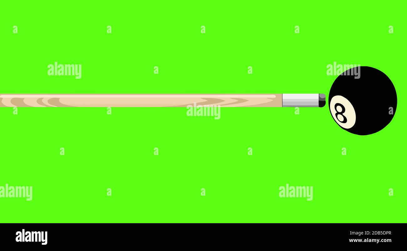 8 ball pool stick game aligned illustration Stock Photo - Alamy