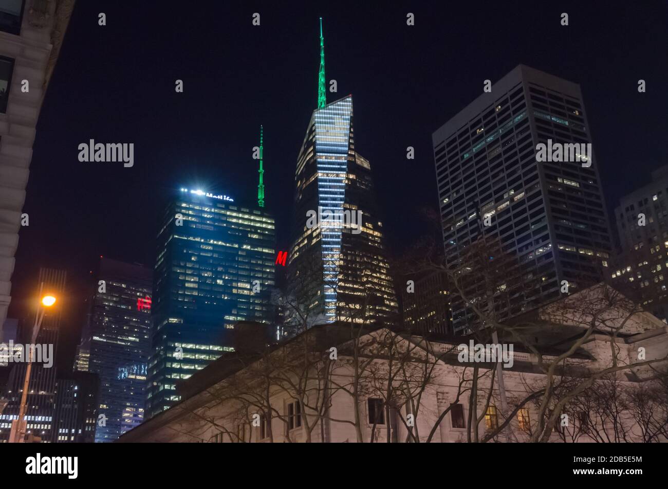 Futuristic High Rise Skyscrapers in Times Square Manhattan. Bright ...