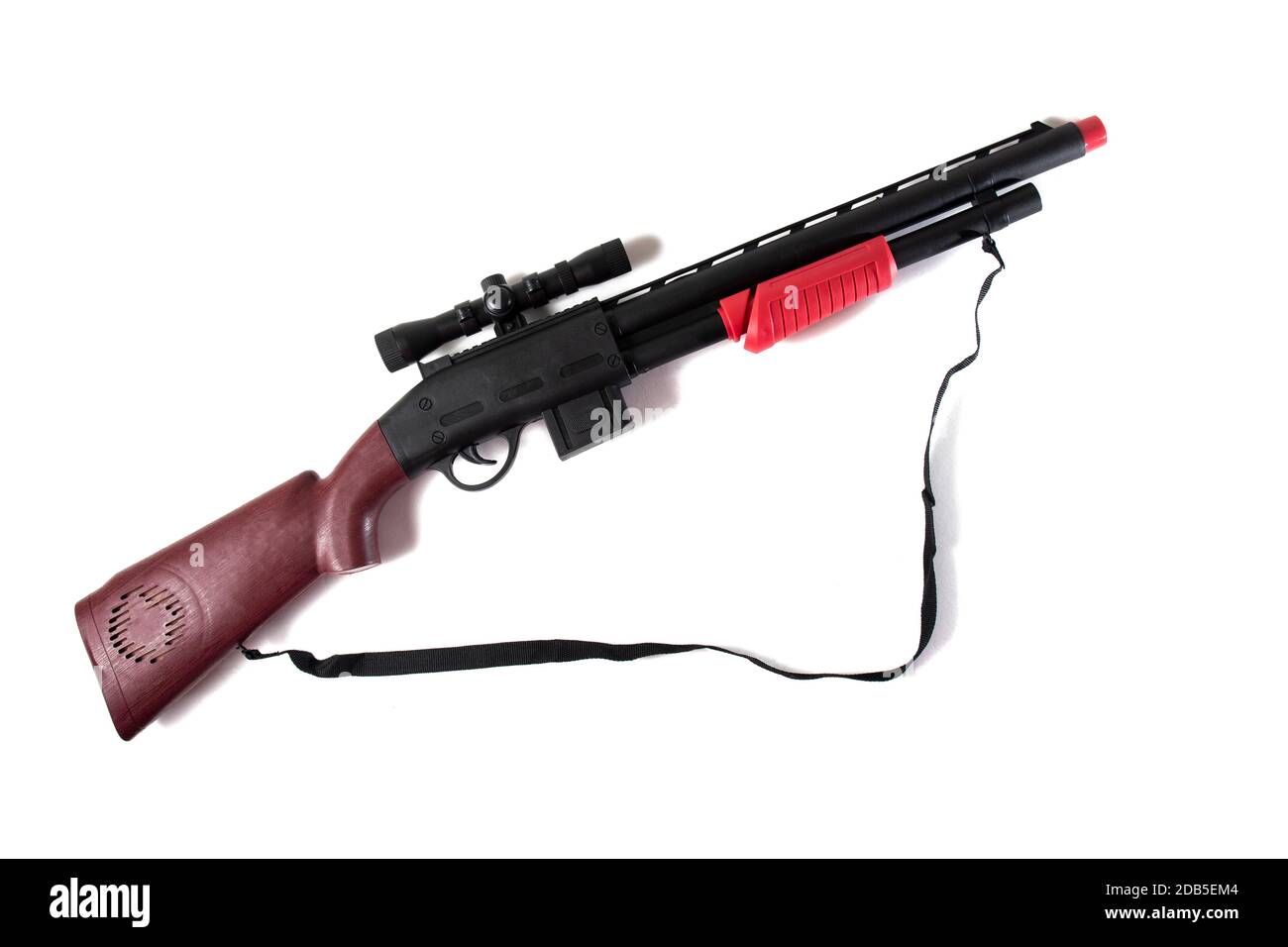plastic shotgun toy isolated on a white background Stock Photo - Alamy