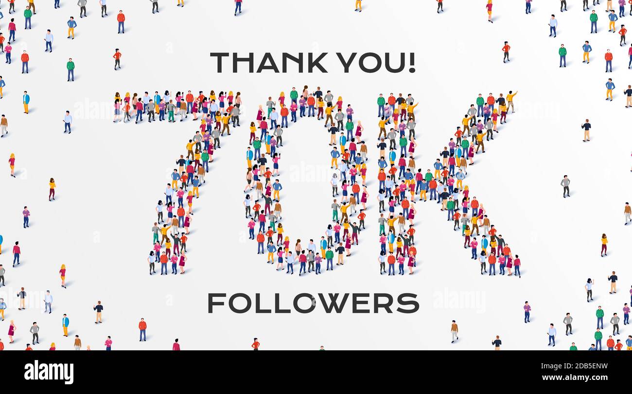70K Followers. Group of business people are gathered together in the ...