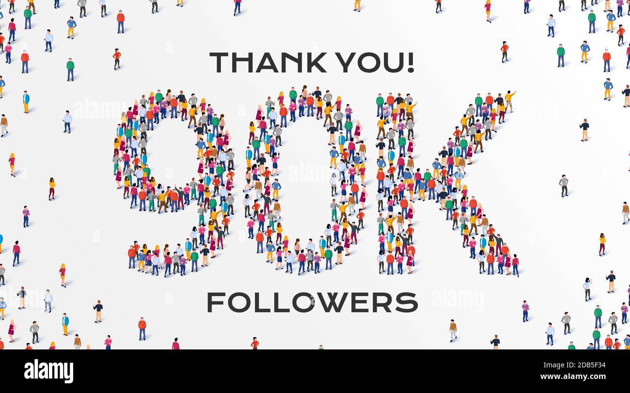 60K Followers. Group of business people are gathered together in the ...