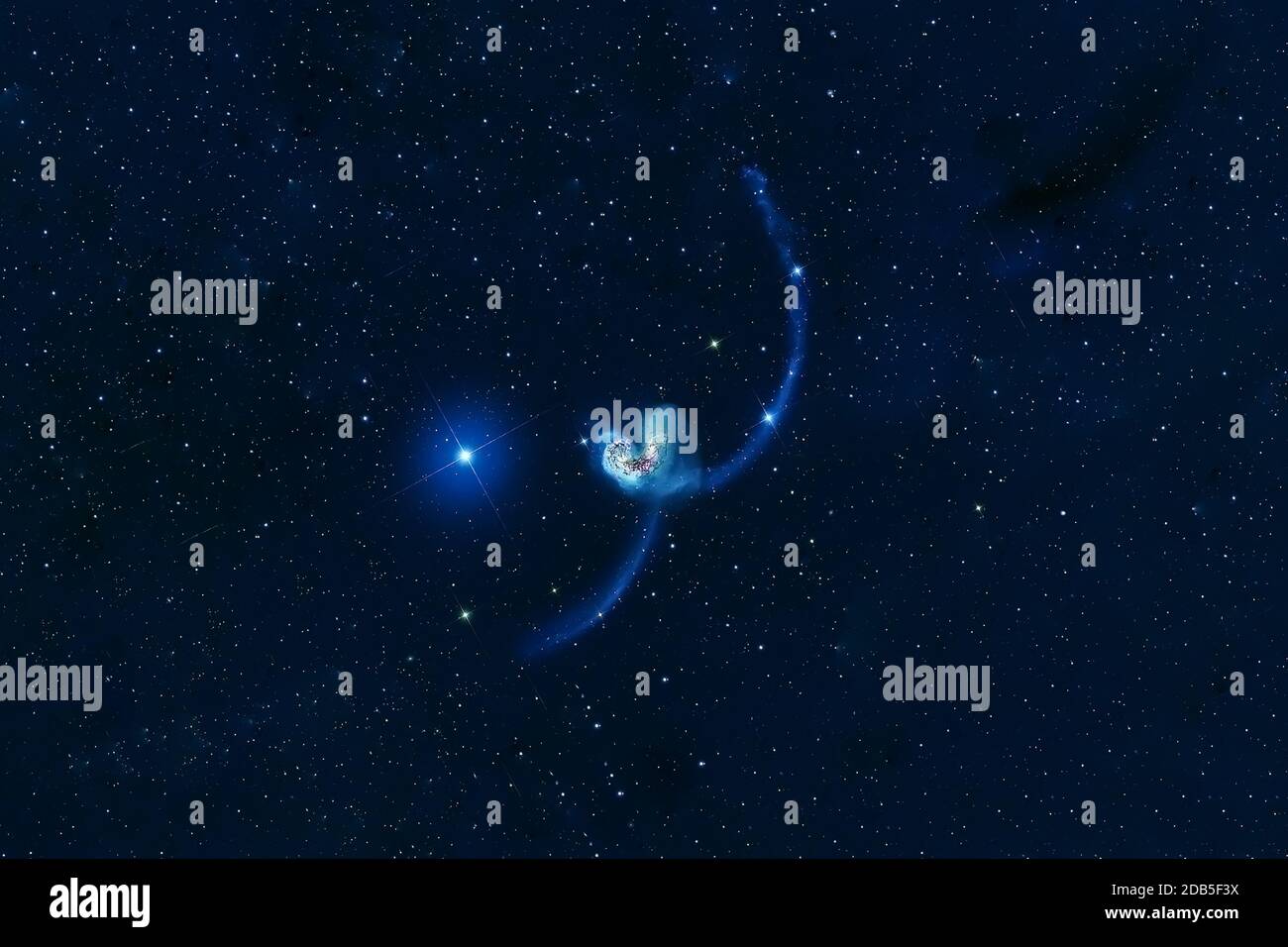 Blue galaxy in deep space. Elements of this image furnished by NASA ...