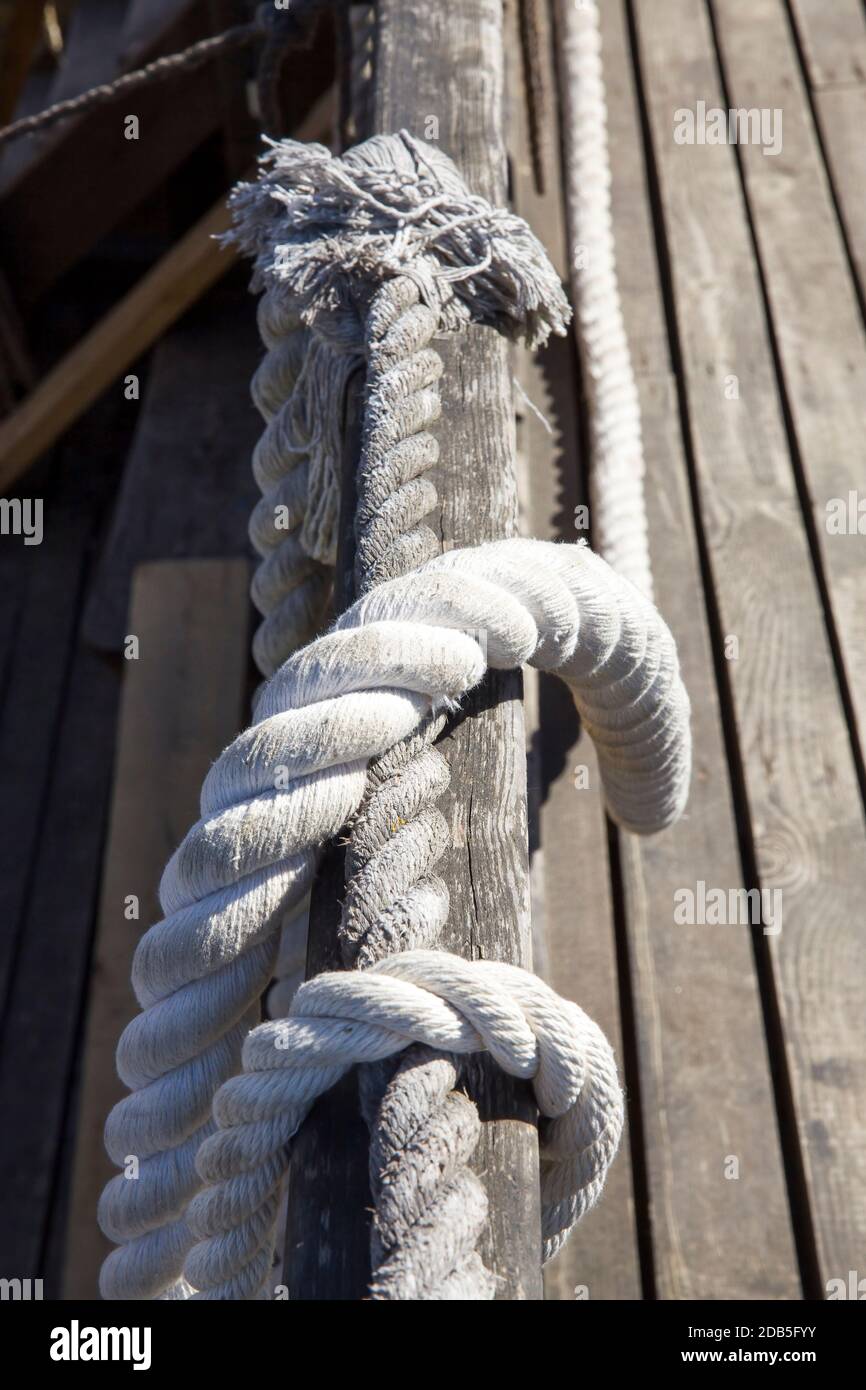 tied together rope in wooden structures for play and recreation for ...