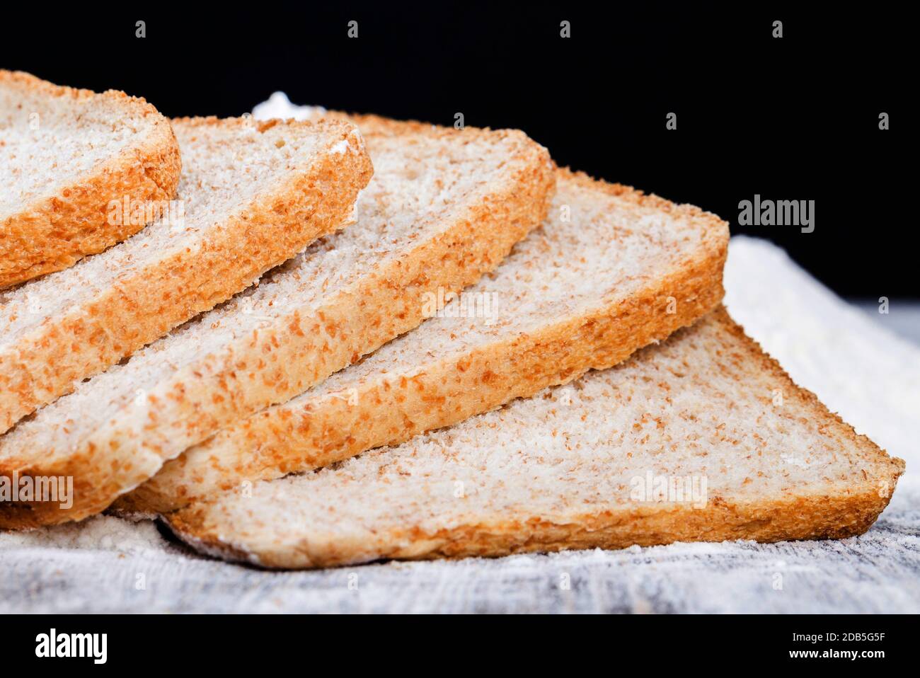 fresh delicious soft bread and white flour while cooking in the kitchen ...