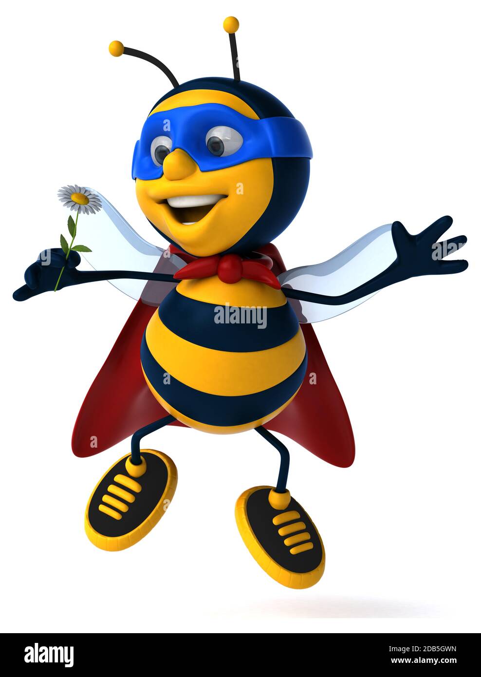 Fun bee - 3D Illustration Stock Photo - Alamy