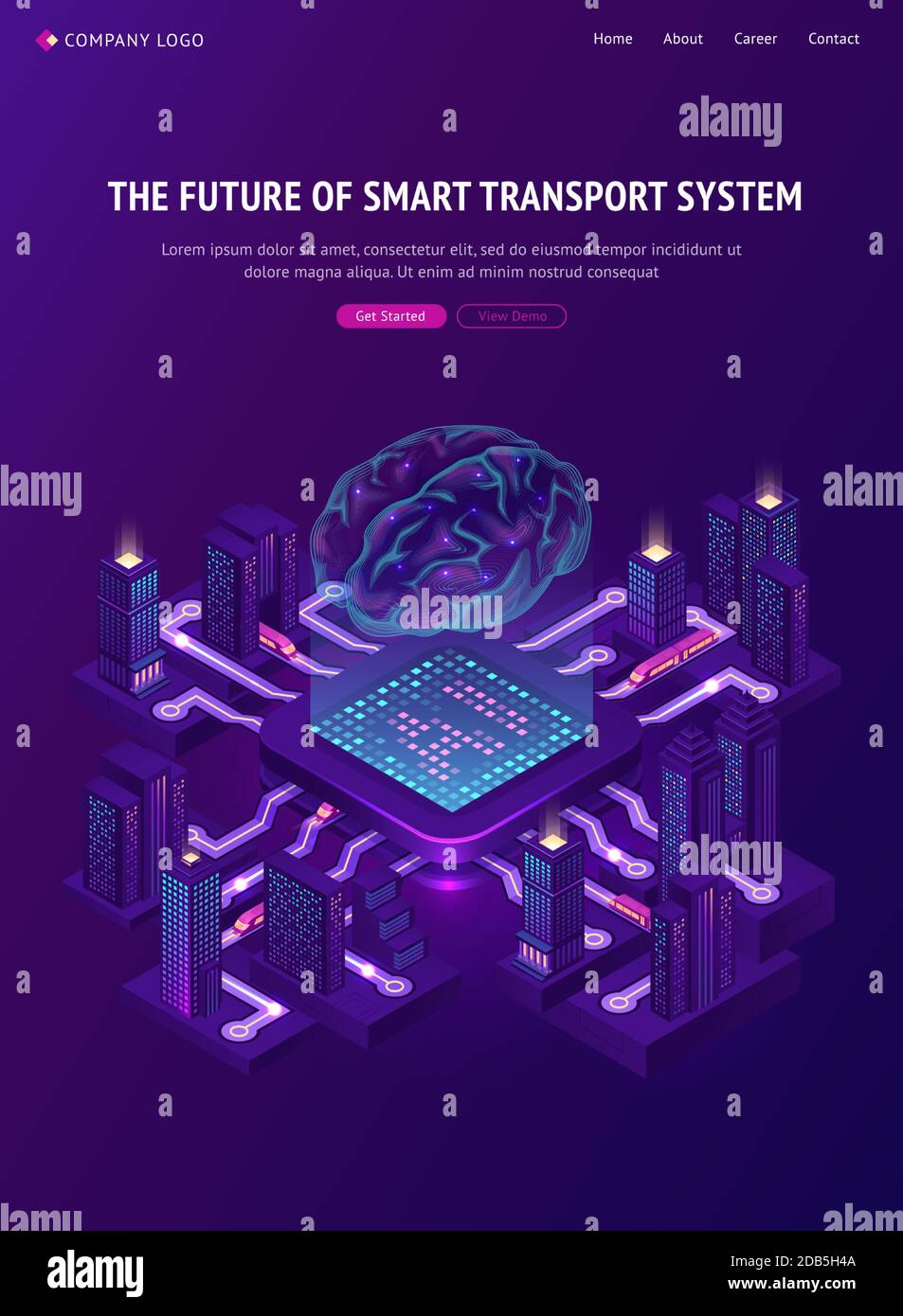 Future of smart transport system banner. Concept of innovation ...