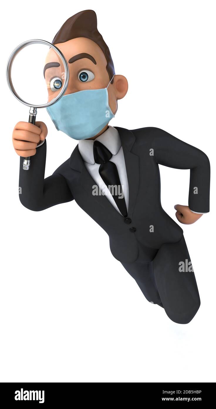 3D illustration of a cartoon character with a mask Stock Photo - Alamy