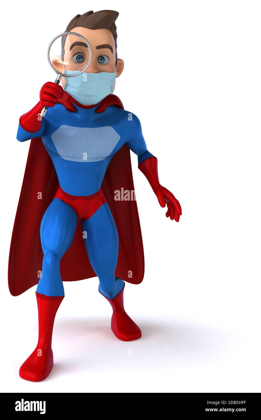 3D illustration of a cartoon character with a mask Stock Photo - Alamy