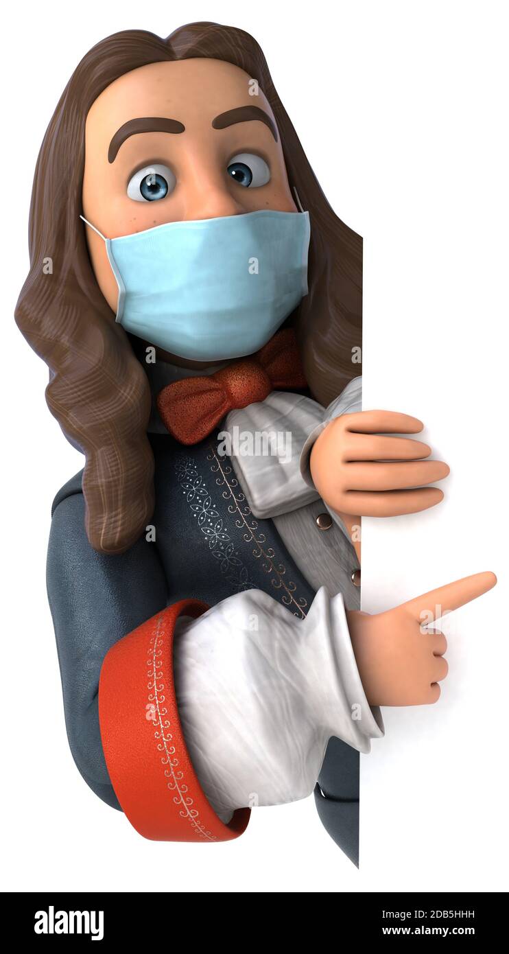 3D illustration of a cartoon character with a mask Stock Photo - Alamy