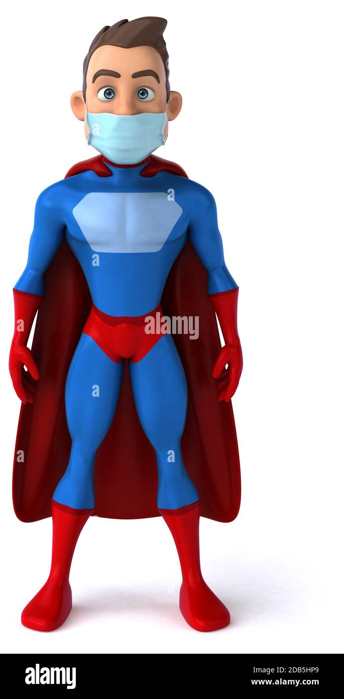 3D illustration of a cartoon character with a mask Stock Photo - Alamy