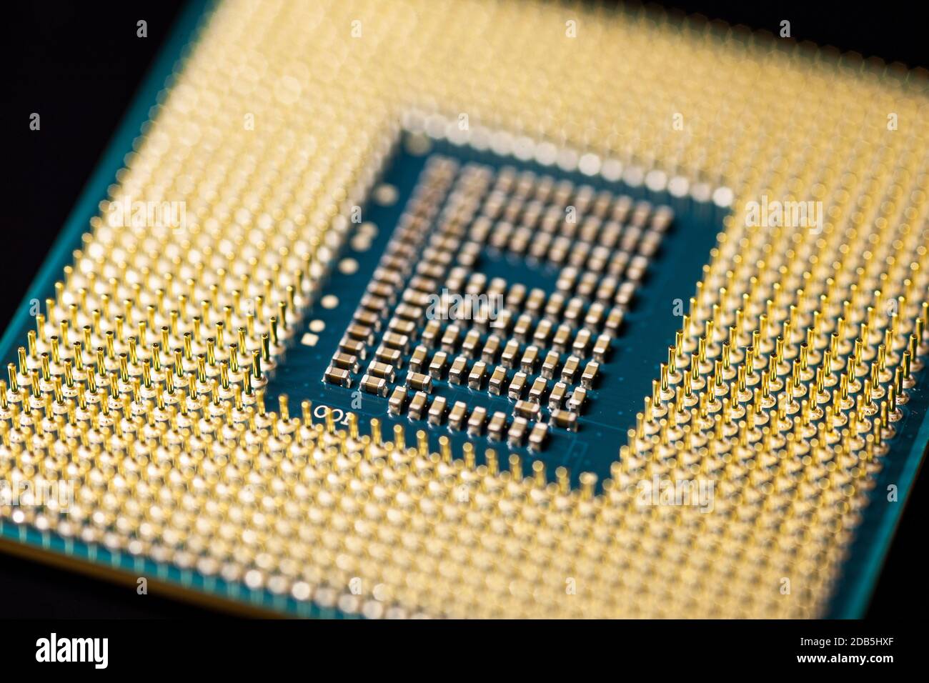 Processor chip detail with clearly visible construction and functional ...