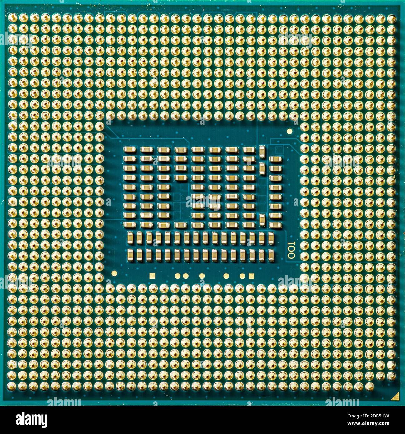 Processor chip detail with clearly visible construction and functional ...