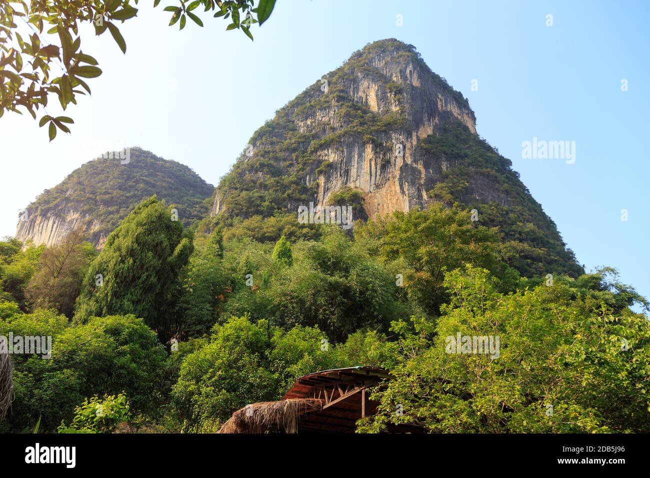 View of the magnificent mountains in China, Lunar Mountain, Yangshuo ...