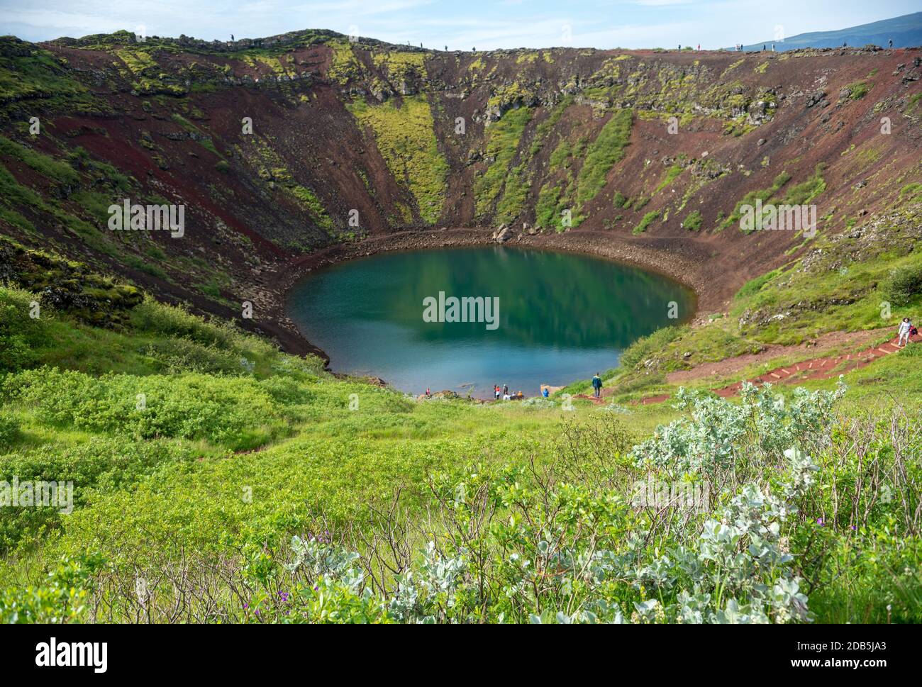 Kerið volcanic crater lake also called Kerid or Kerith in southern ...