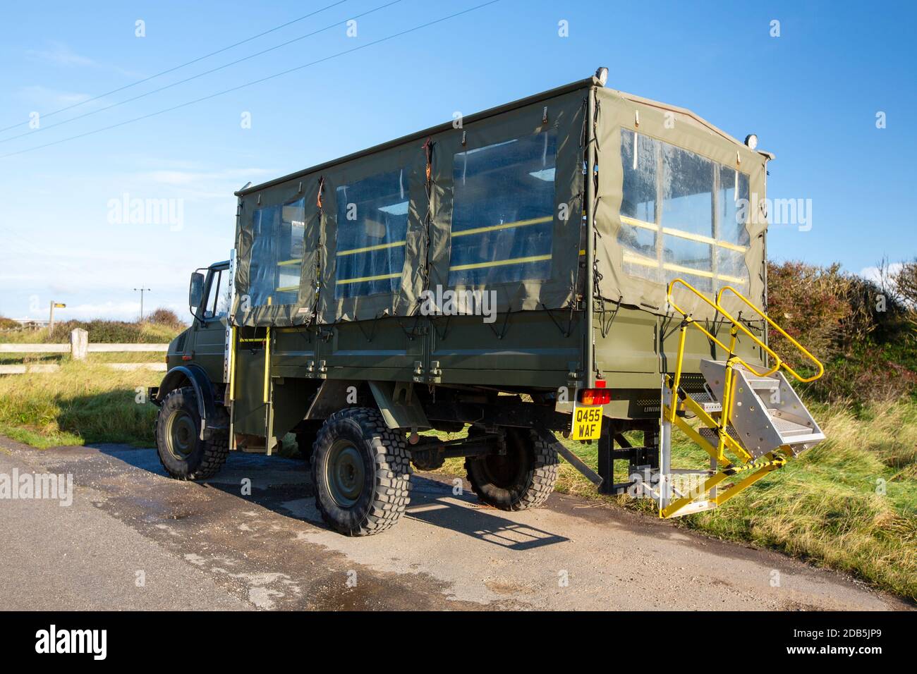 A Unimog used to taske visitors to Spurn Point at Spurn Nature reserve ...