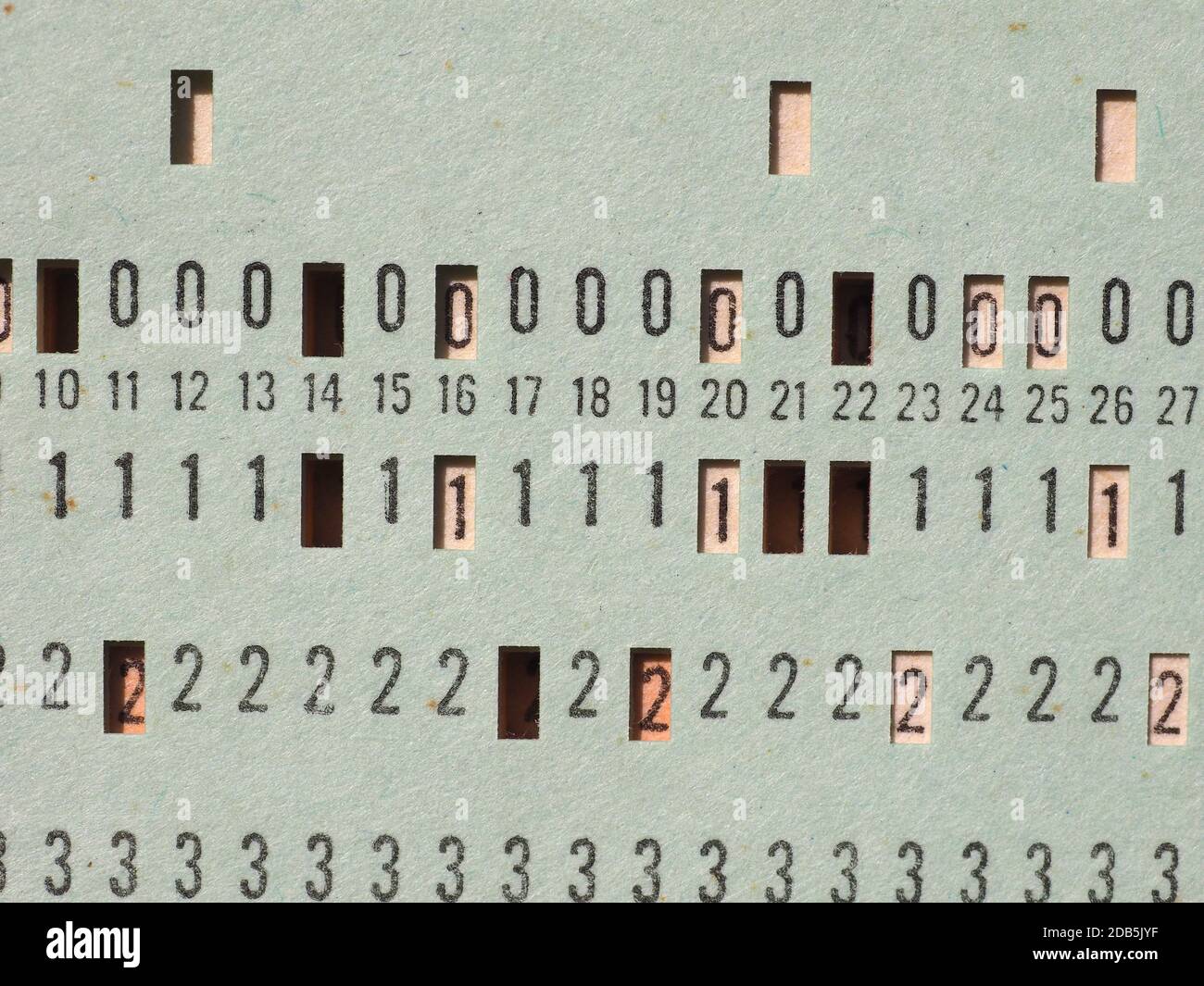 vintage punched card for computer data storage and programming Stock ...
