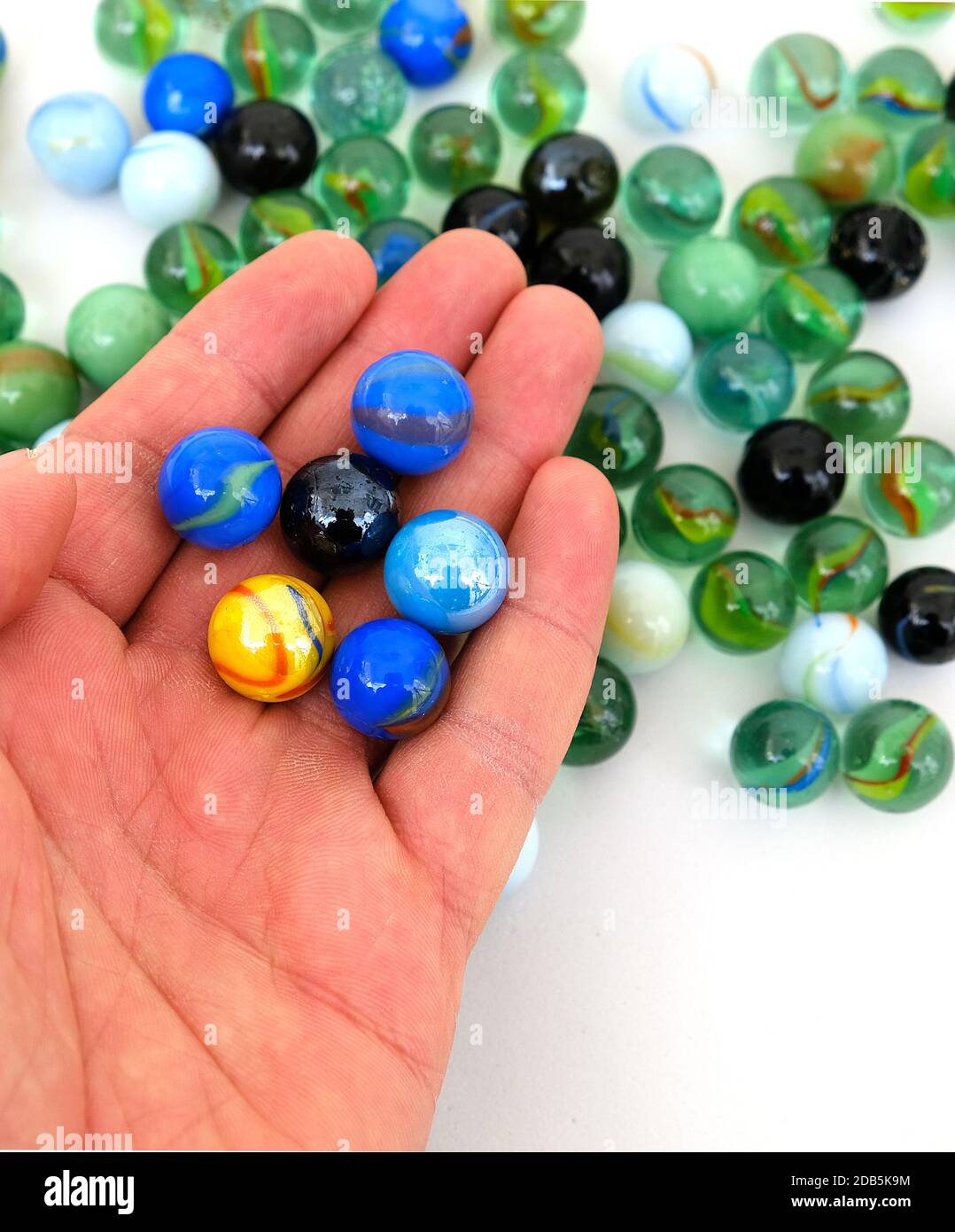 glass balls, children's games, classic children's games, on a white ...