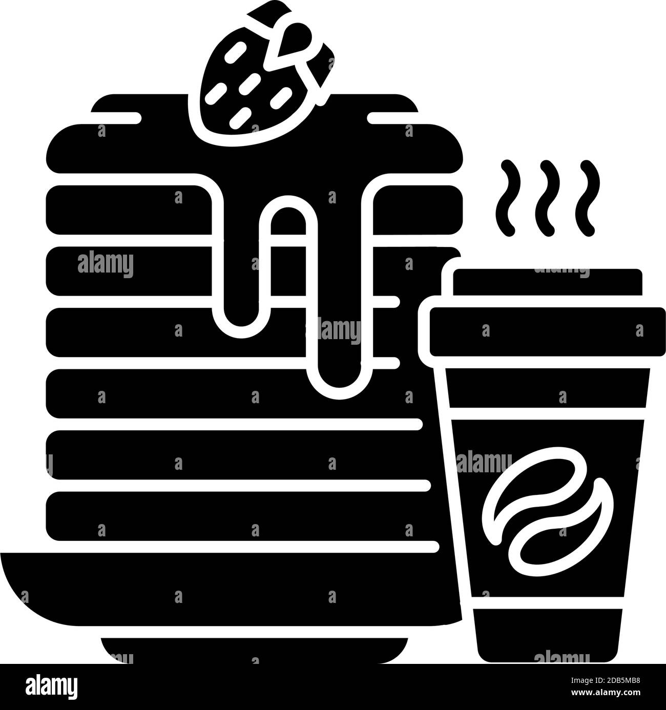 Breakfast icon vector filled Black and White Stock Photos & Images - Alamy