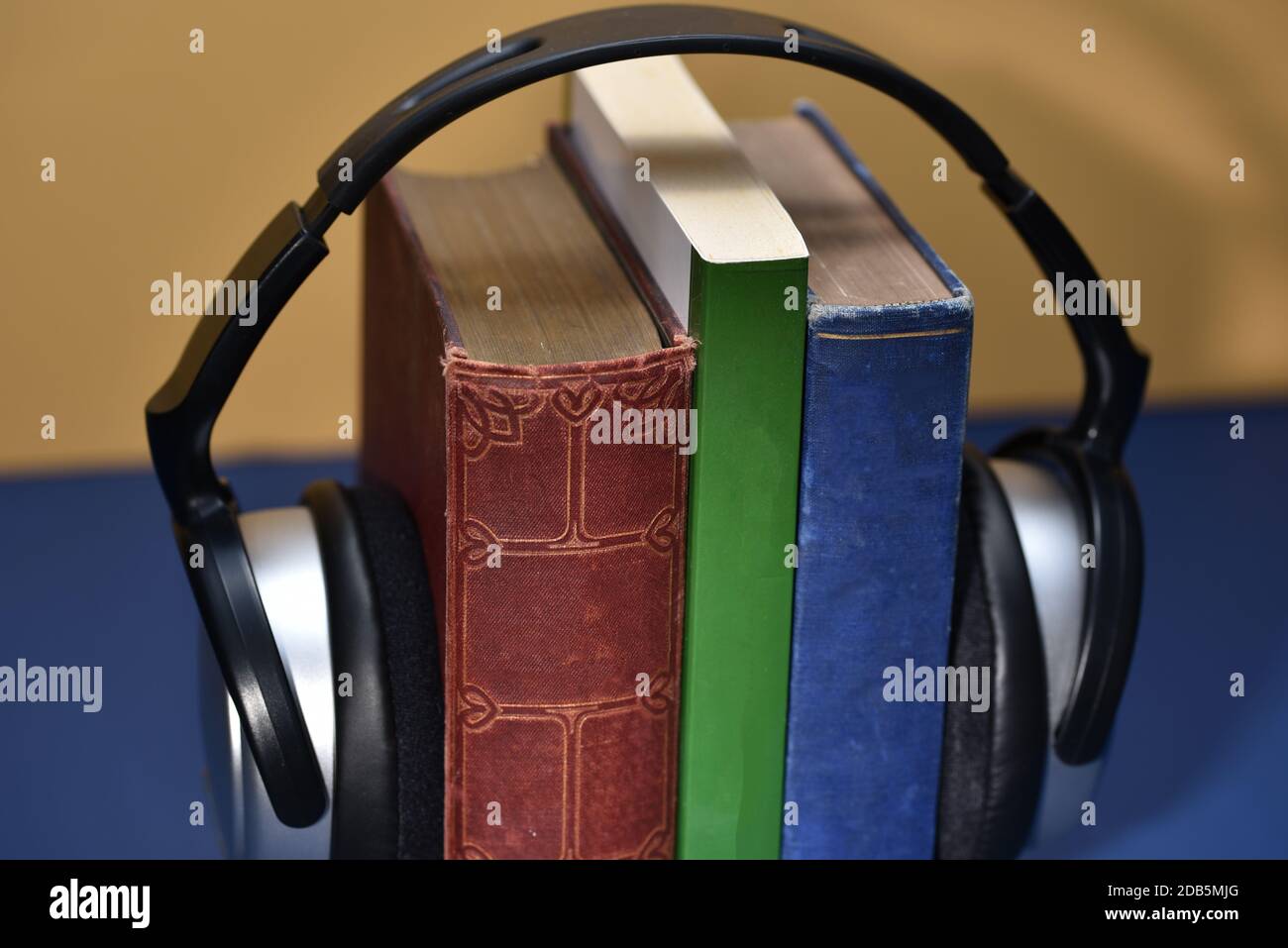 A set of books being played as audio through the headphone speakers ...