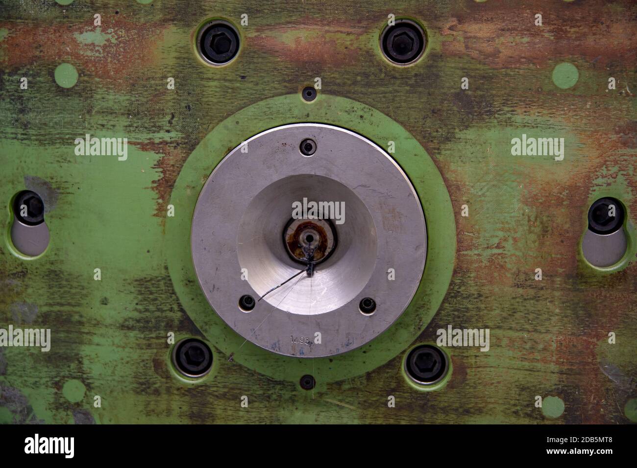 part of metal mold with pressed bearing for rotary axis Stock Photo - Alamy