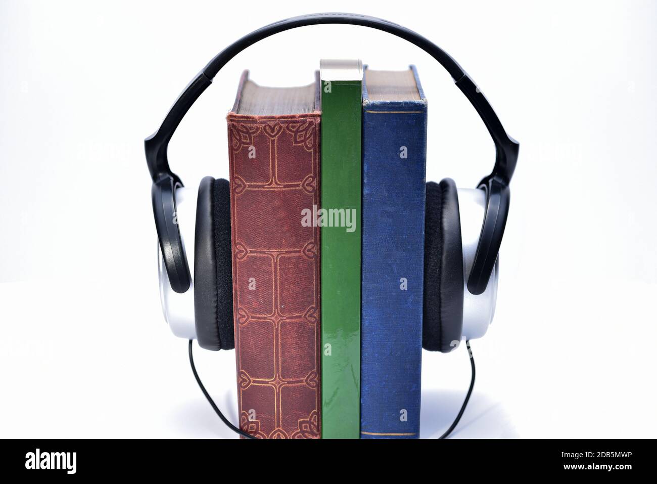 A set of books being played as audio through the headphone speakers ...