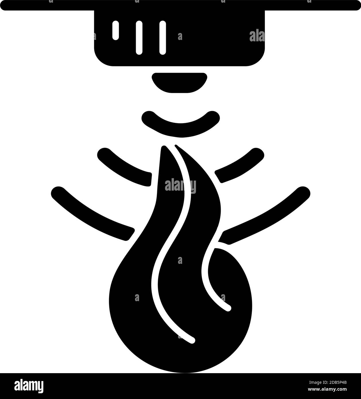 Fire sensor black glyph icon Stock Vector Image & Art - Alamy
