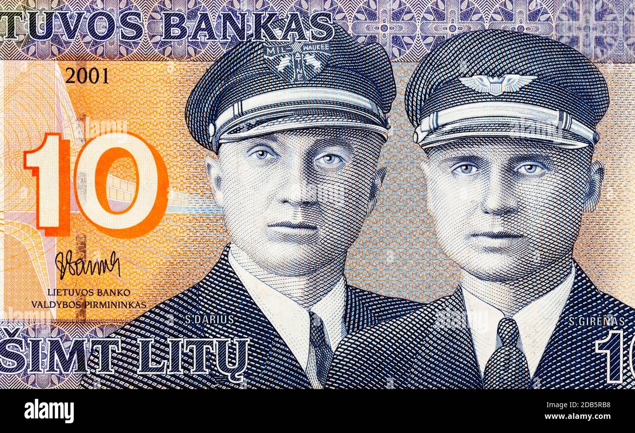 withdrawn Lithuanian litas, the country's currency in Europe, 10 litas ...