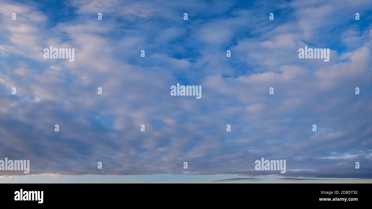 Winter morning sky with clouds wide background panorama Stock Photo - Alamy