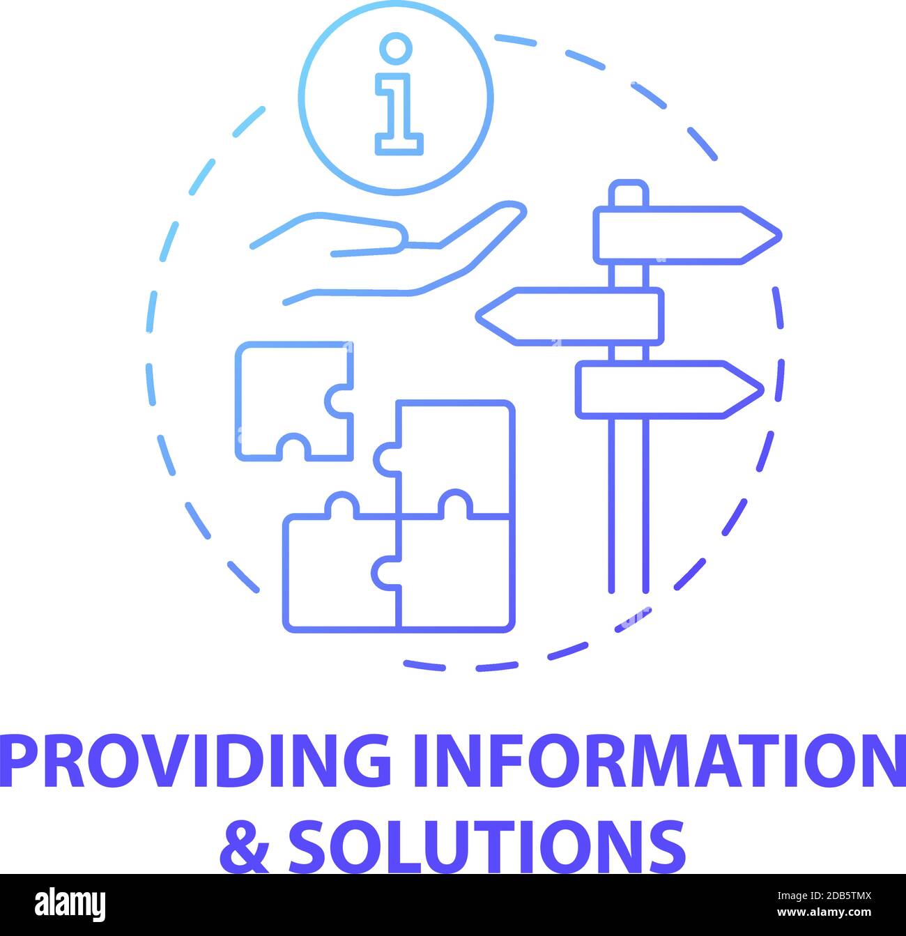 Providing information and solutions concept icon Stock Vector Image ...