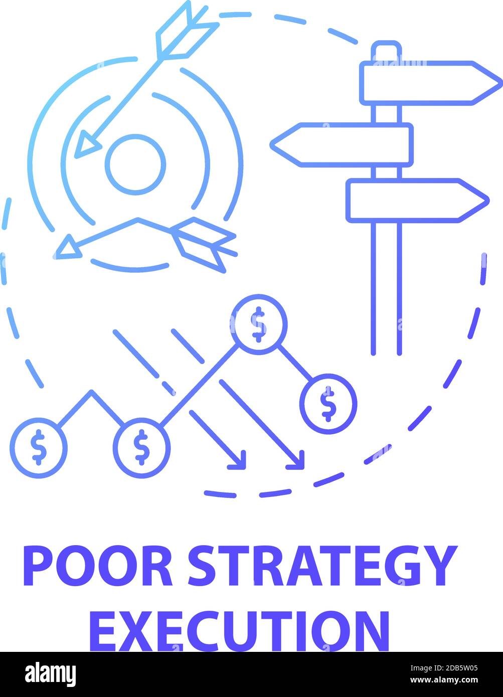 Poor strategy execution concept icon Stock Vector Image & Art - Alamy