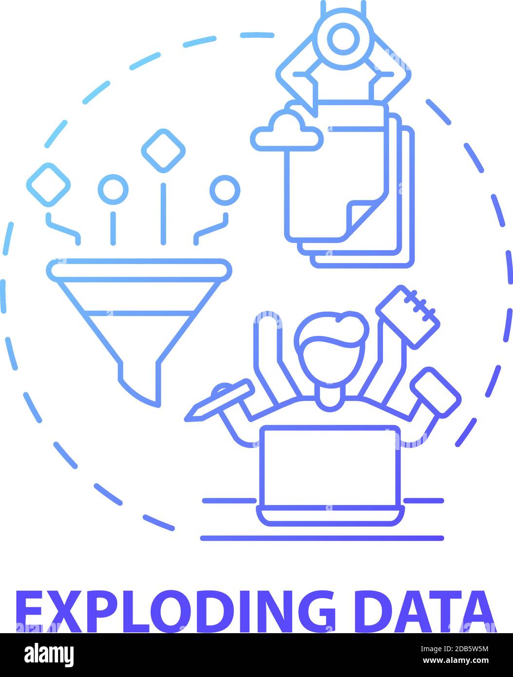 Exploding data concept icon Stock Vector Image & Art - Alamy