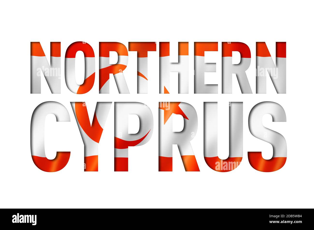 Northern Cyprus flag text font. National symbol background Stock Photo ...
