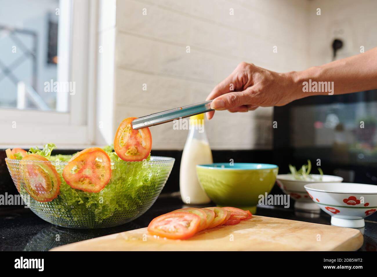 Cooking vegetable salad Stock Photo - Alamy