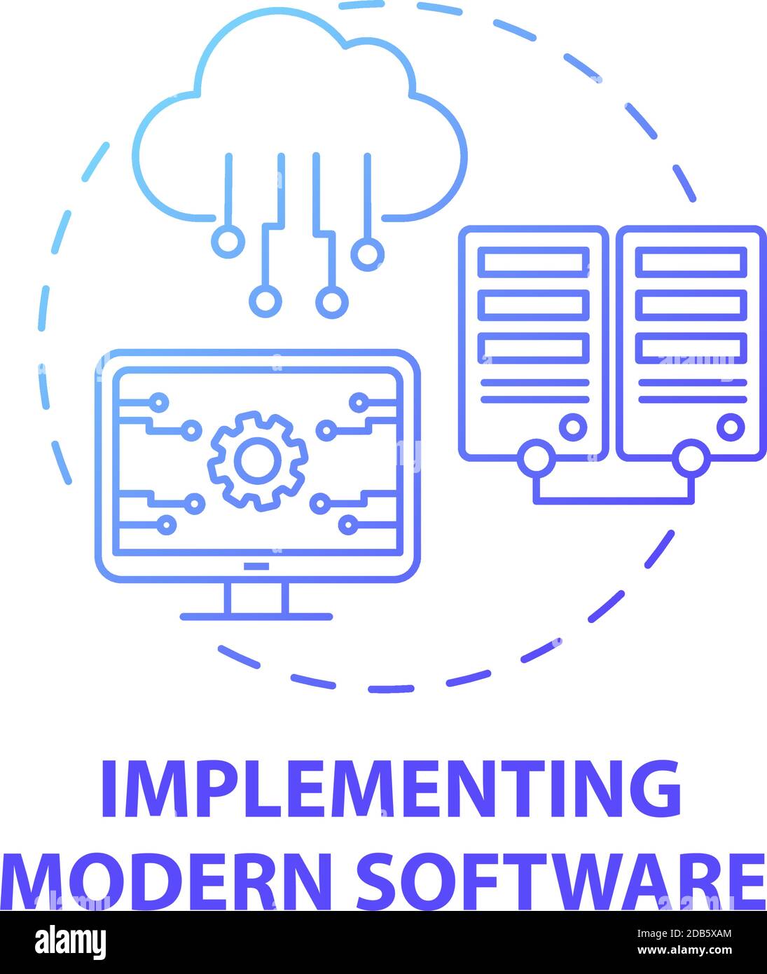 Implementing modern software concept icon Stock Vector Image & Art - Alamy