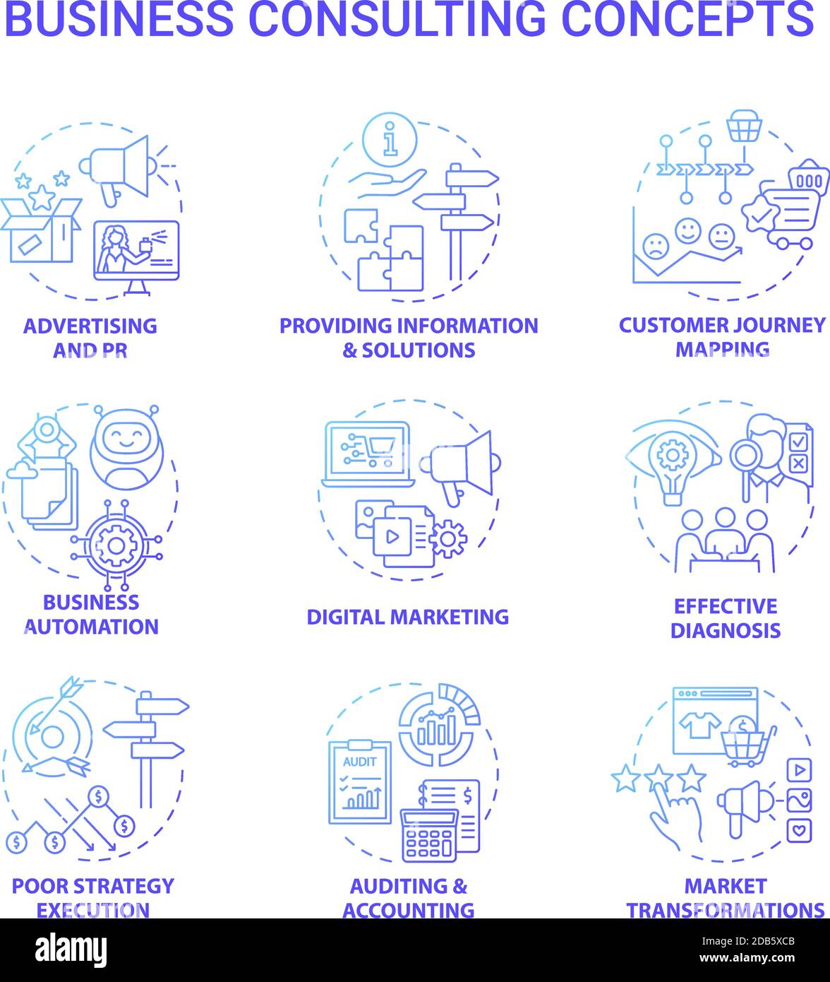 Business consulting concept icons set Stock Vector Image & Art - Alamy