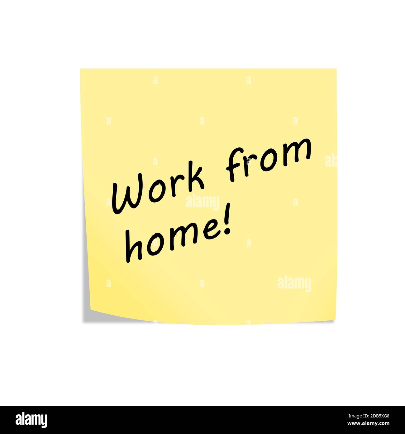 A work from home reminder post note on white Stock Photo - Alamy