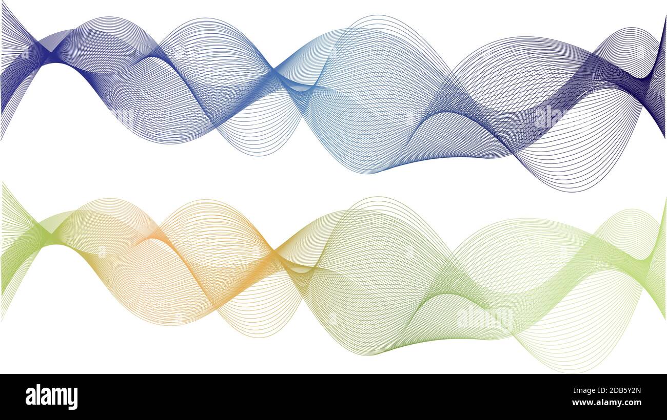 An illustration of colorful wave patterns isolated on a white ...