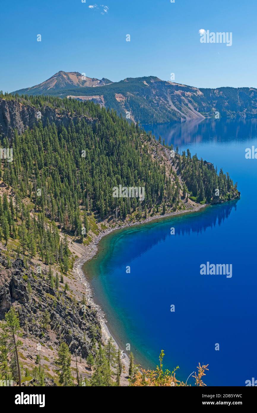 Forested Ridges Along an Alpine Lake in Crater Lake National Park in ...
